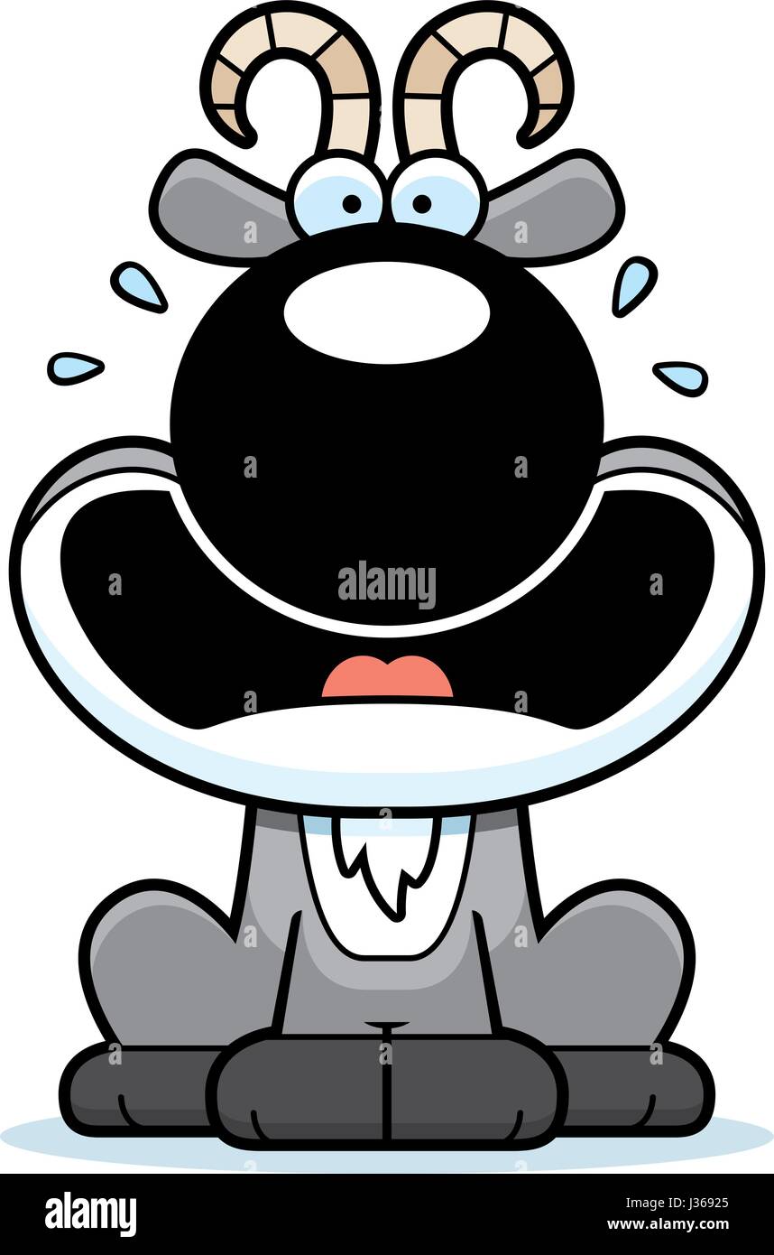 A cartoon illustration of a goat looking scared Stock Vector Image ...