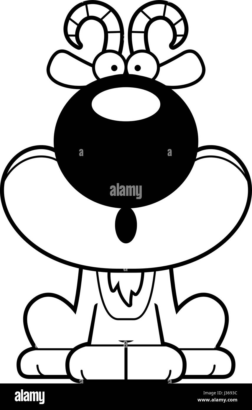 A cartoon illustration of a goat looking surprised Stock Vector Image ...
