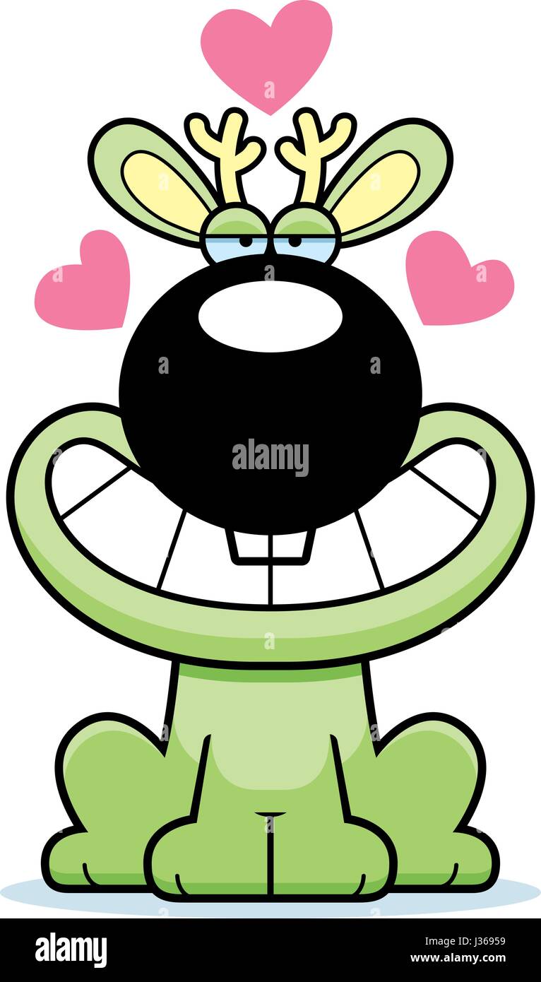 A cartoon illustration of a jackalope with an in love expression Stock ...