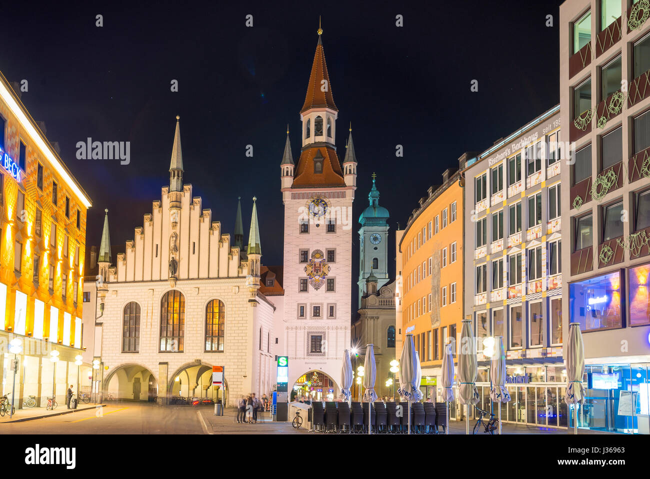 Munich, Germany - June 7, 2016: The Marienplatz is a central square in ...