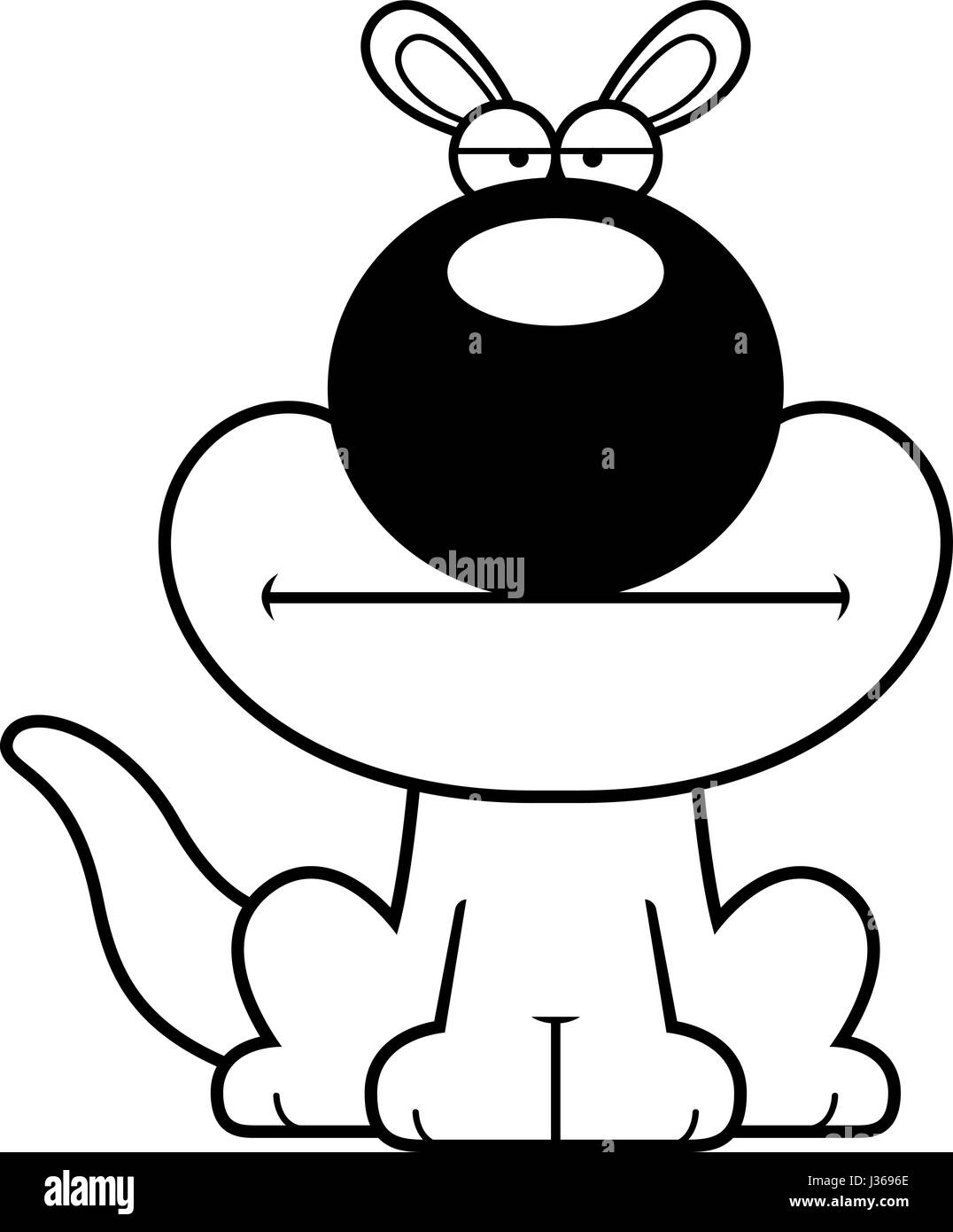 A cartoon illustration of a kangaroo with a bored expression Stock ...