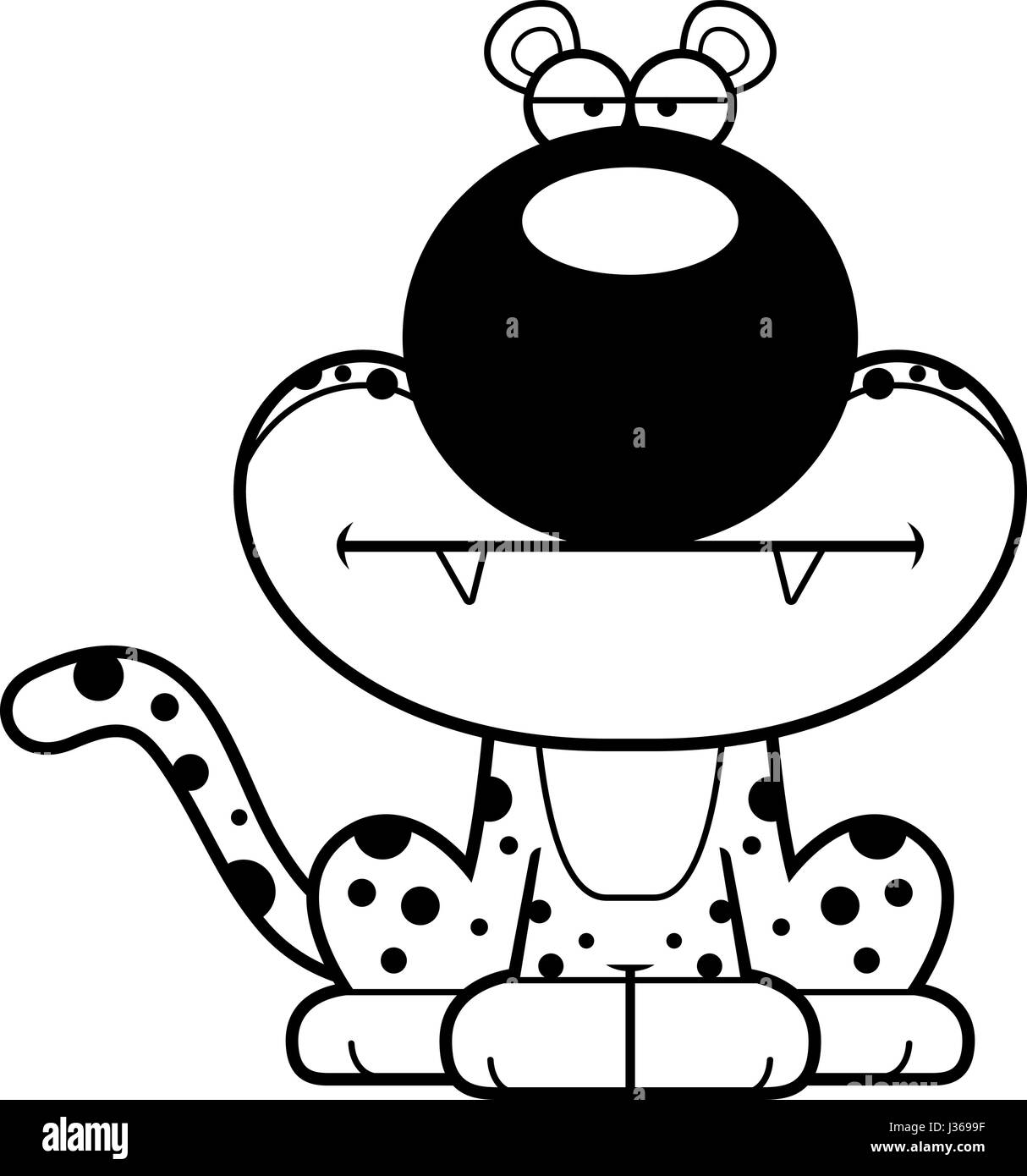 A cartoon illustration of a leopard with a bored expression Stock ...