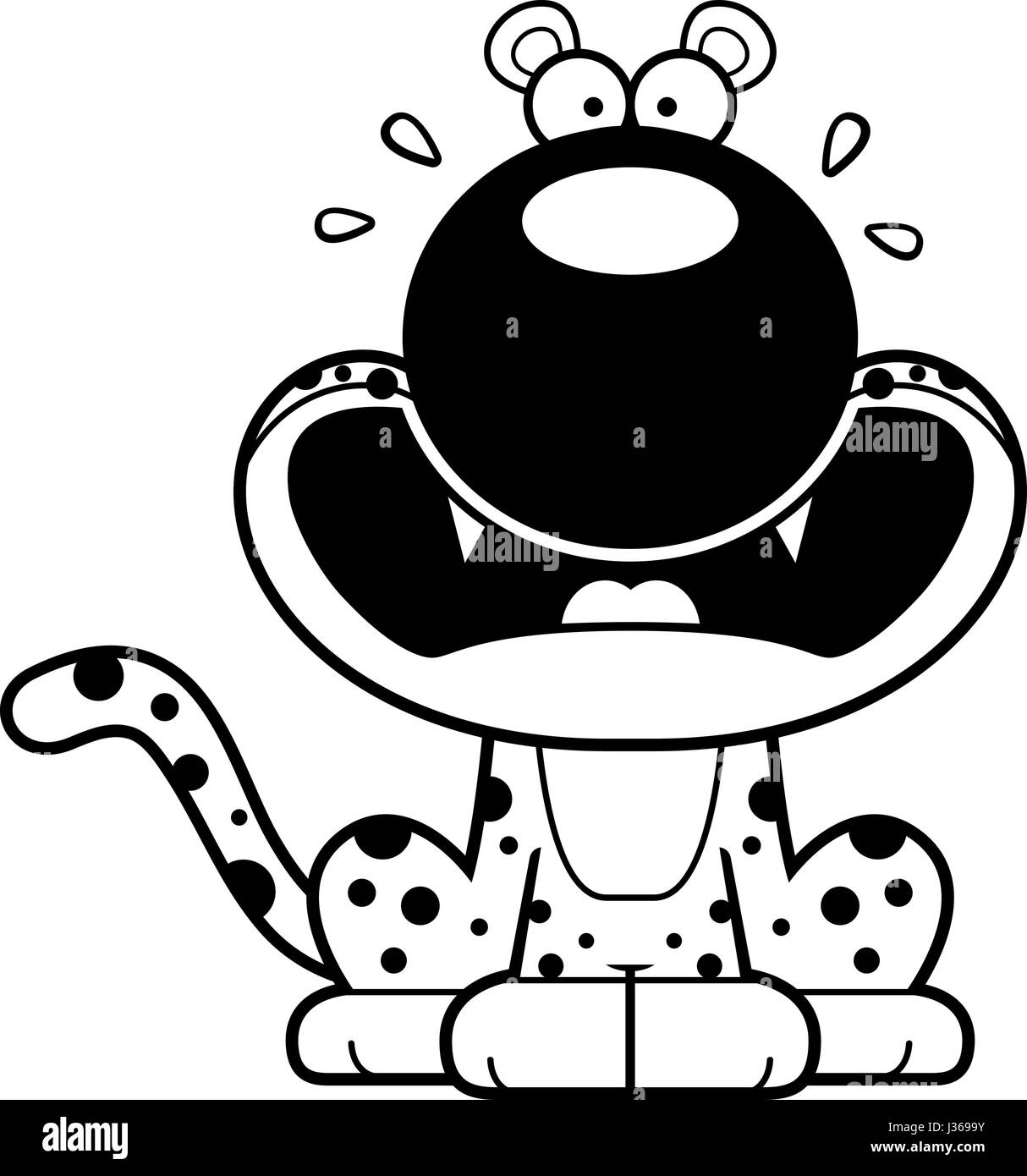 A cartoon illustration of a leopard looking scared Stock Vector Image ...