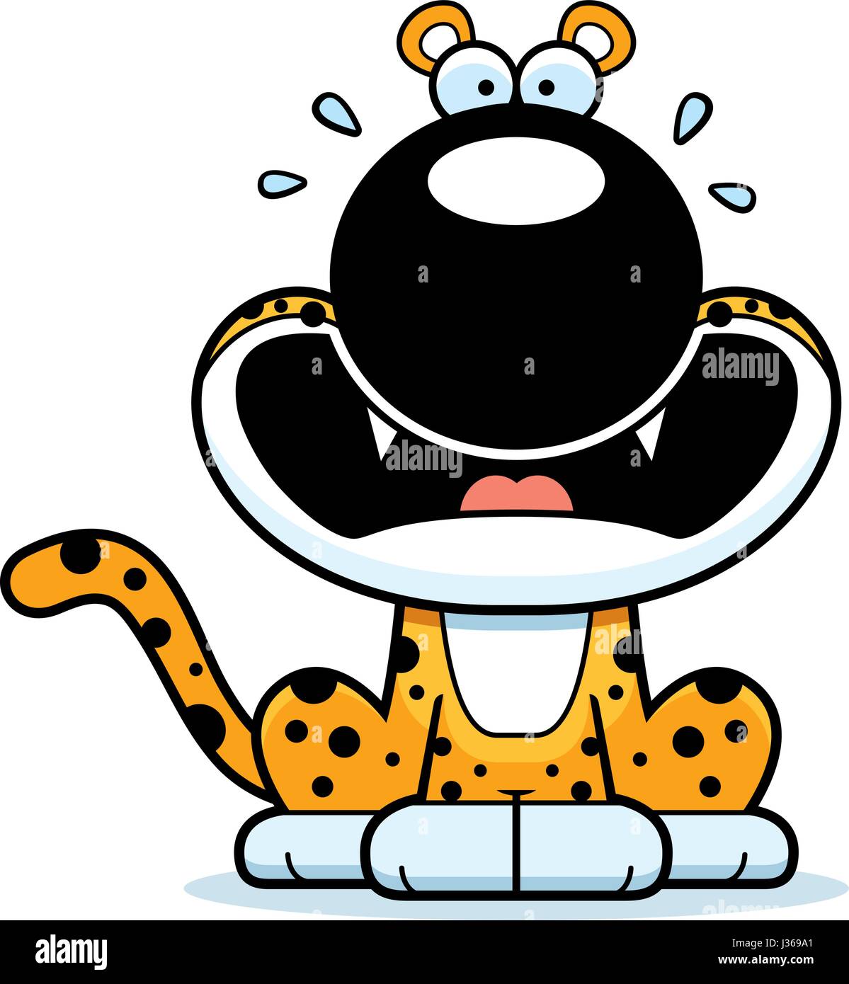 A cartoon illustration of a leopard looking scared Stock Vector Image ...