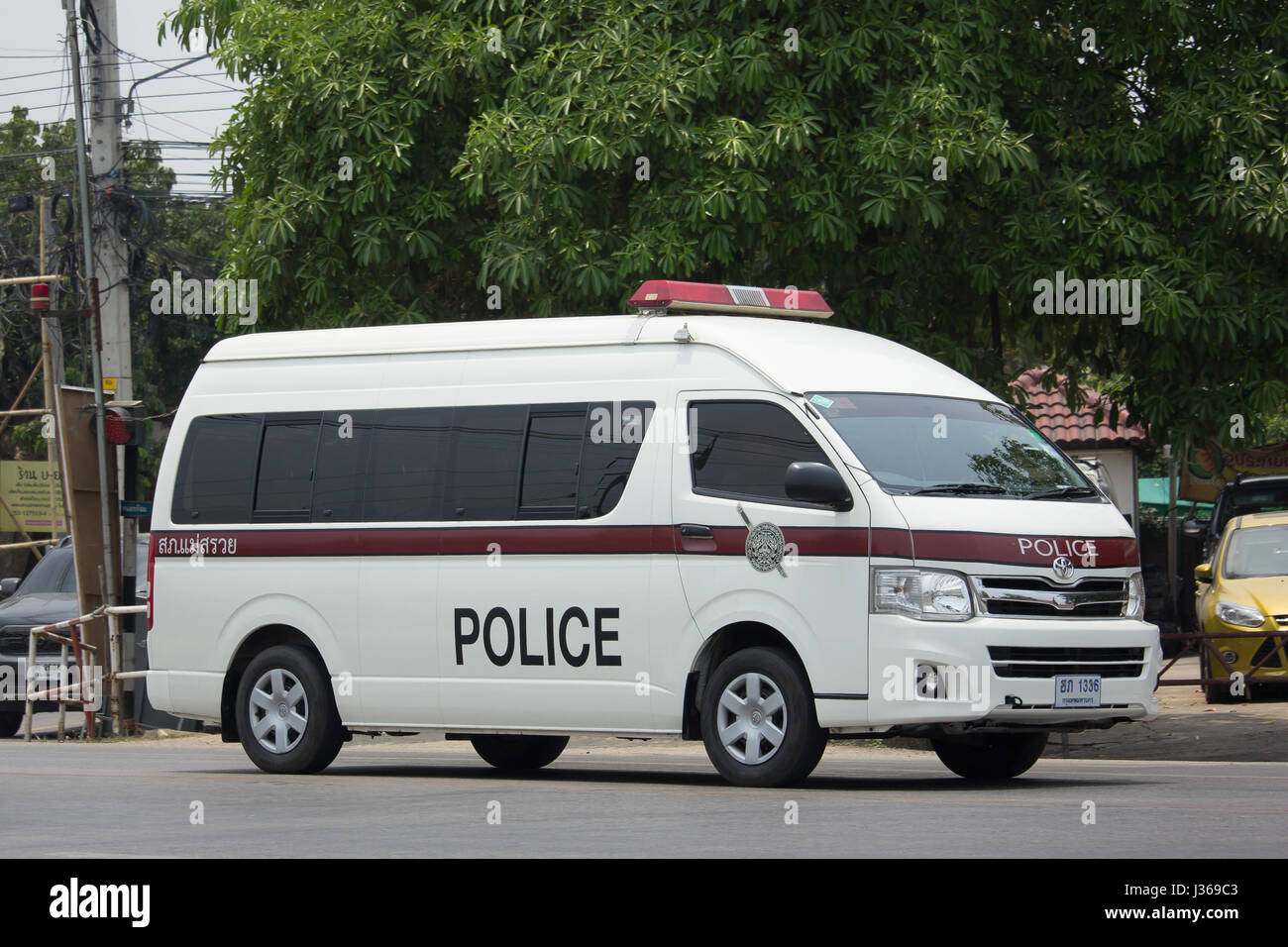 CHIANG MAI, THAILAND -APRIL 23 2017: Police Van car of Royal Thai ...