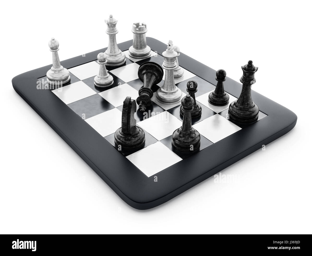 Black white queen standing chessboard Cut Out Stock Images & Pictures ...