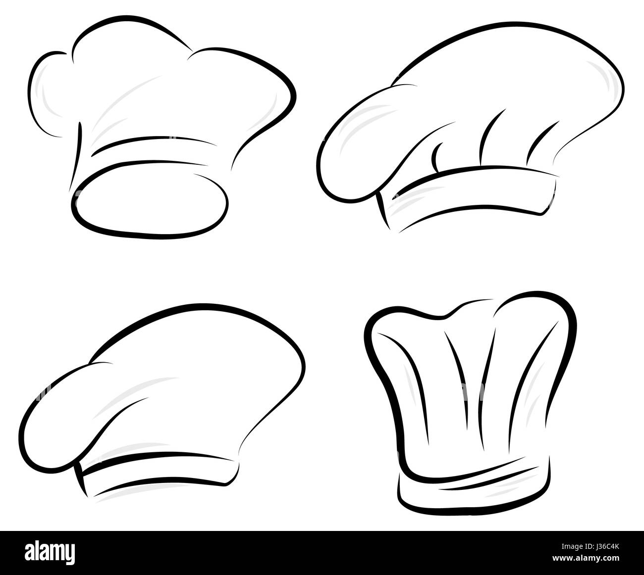 Stylized Chef hat set Stock Photo - Alamy