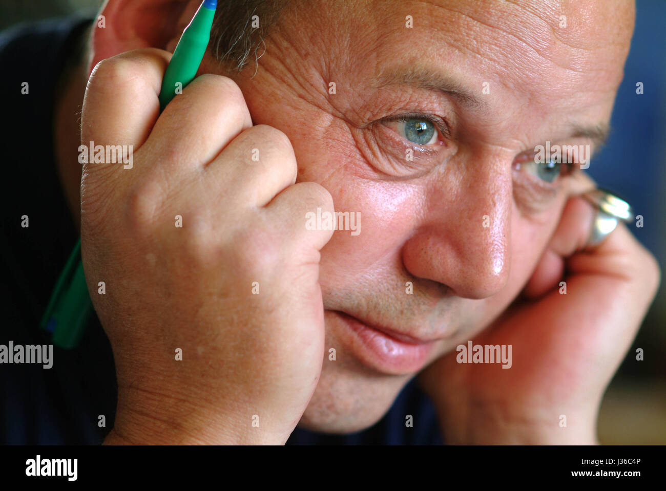 Poet Tony Anderson at his home in West Tisbury, Wiltshire, UK Stock ...