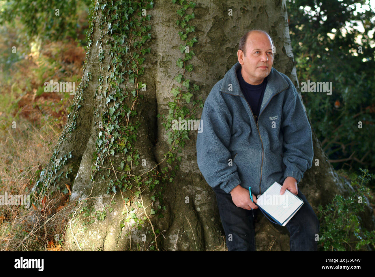 Poet Tony Anderson at his home in West Tisbury, Wiltshire, UK Stock ...