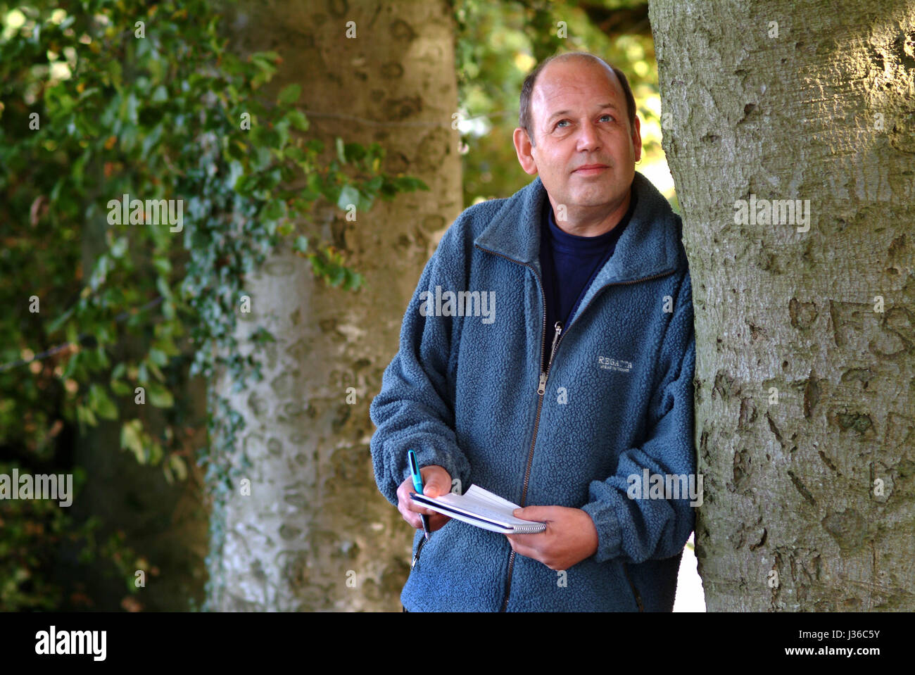 Poet Tony Anderson at his home in West Tisbury, Wiltshire, UK Stock ...