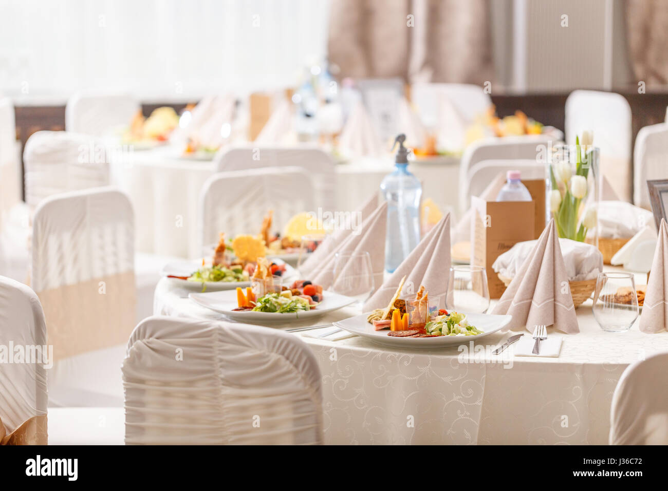 Luxury food on wedding table in fine dining restaurant Stock Photo - Alamy