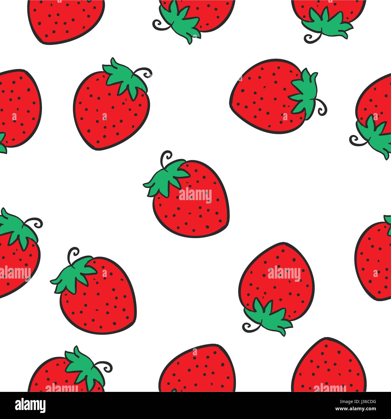 Red fruit of doodle style Stock Vector Image & Art - Alamy