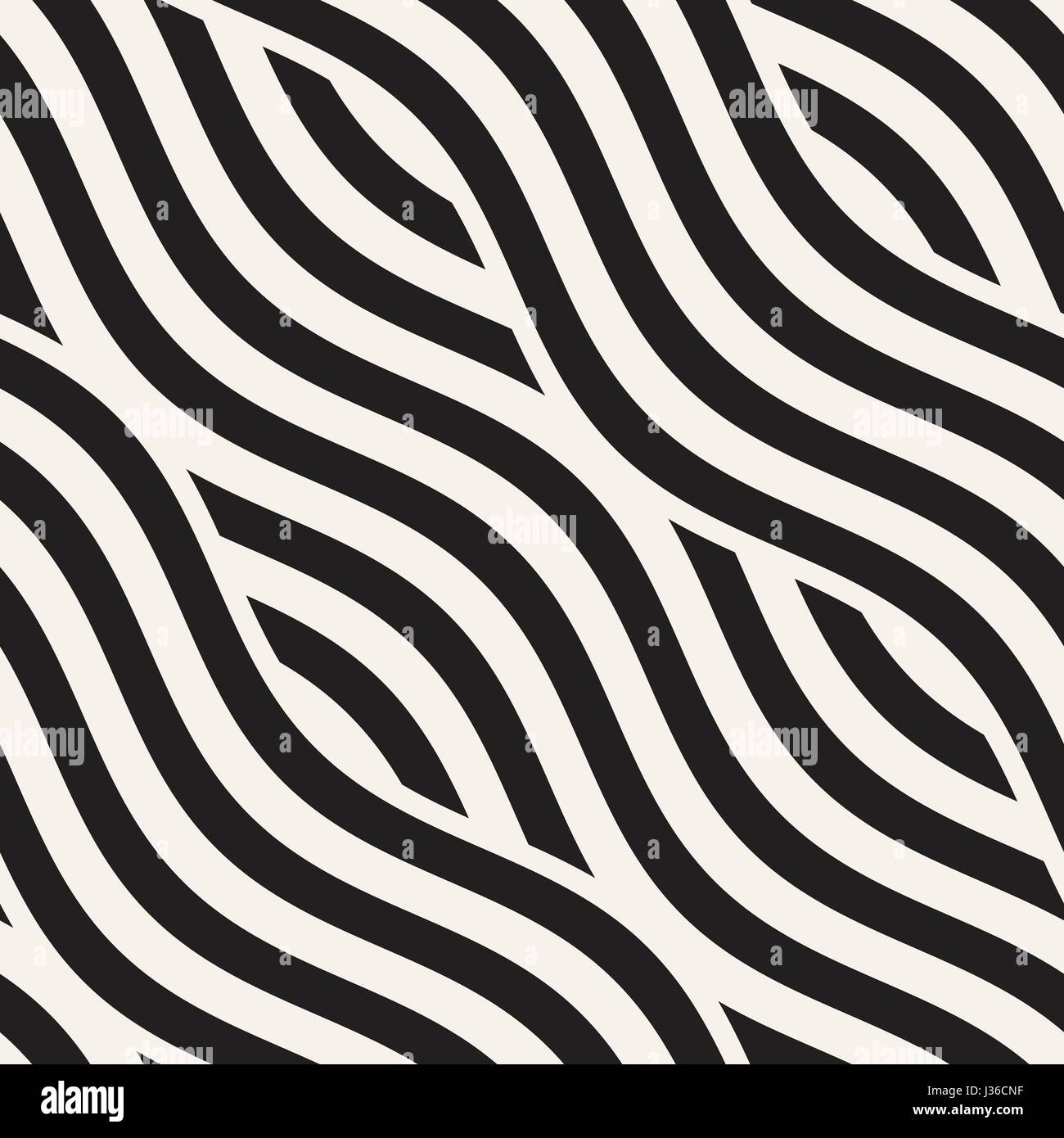 Abstract geometric pattern with wavy lines. Interlacing rounded stripes ...