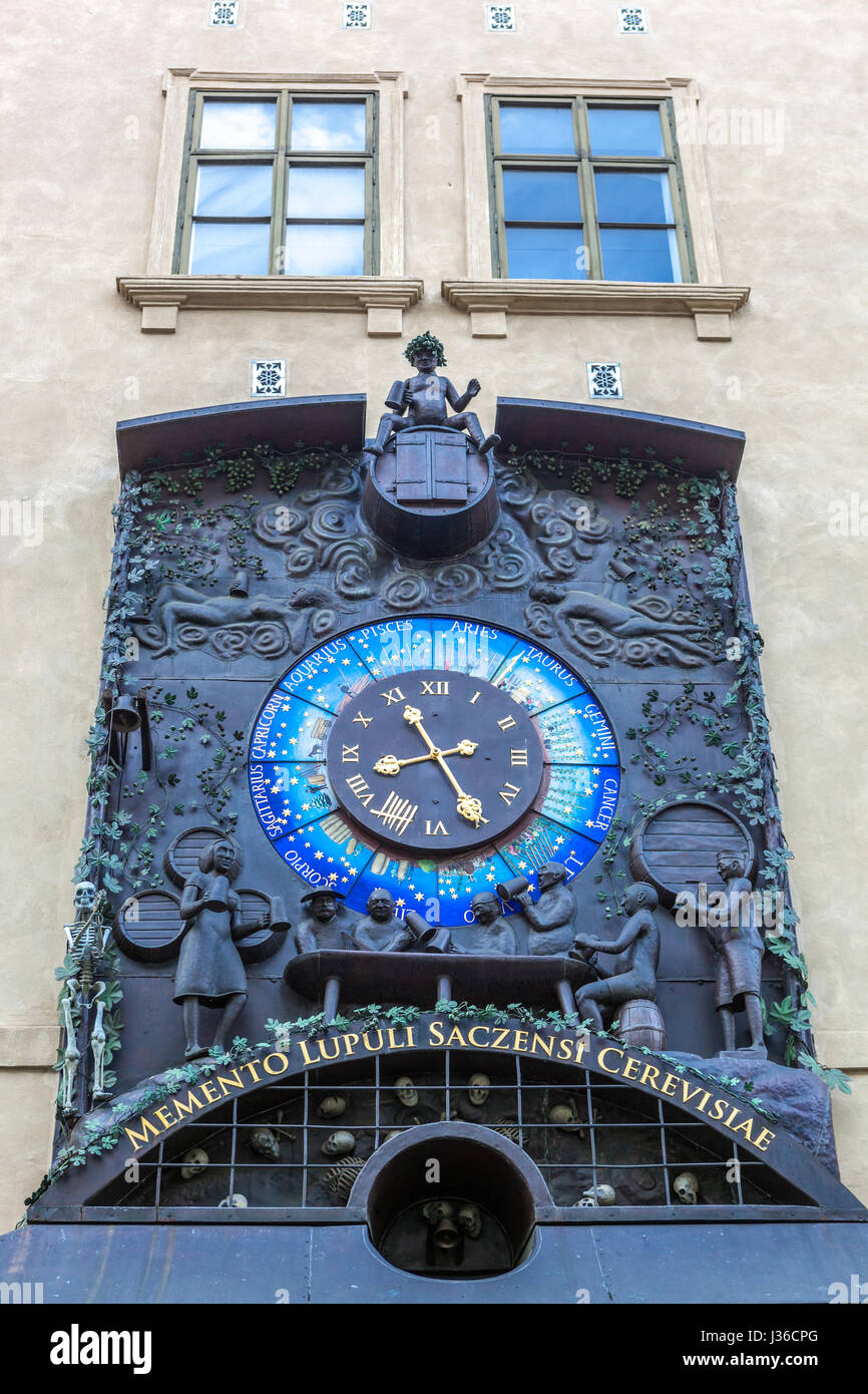 Hop Astronomical Clock, Zatec Czech Republic, Europe large clocks Stock ...