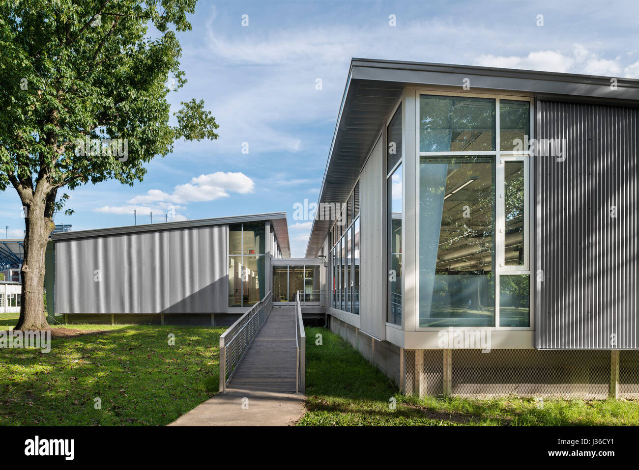 Exterior view with ramp leading to the north entrance. Olmsted Center ...