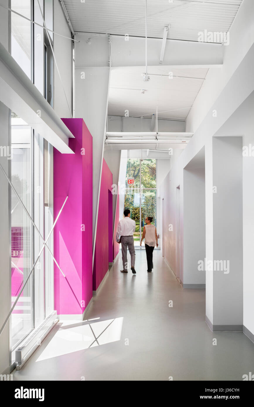 Interior view of corridor leading from lobby to office spaces. Olmsted ...