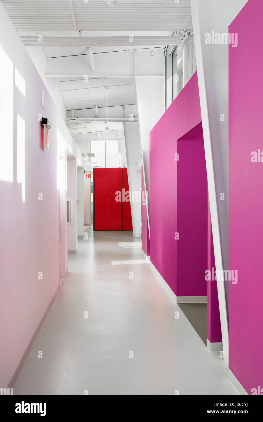 Interior view of corridor leading from lobby to office spaces. Olmsted ...
