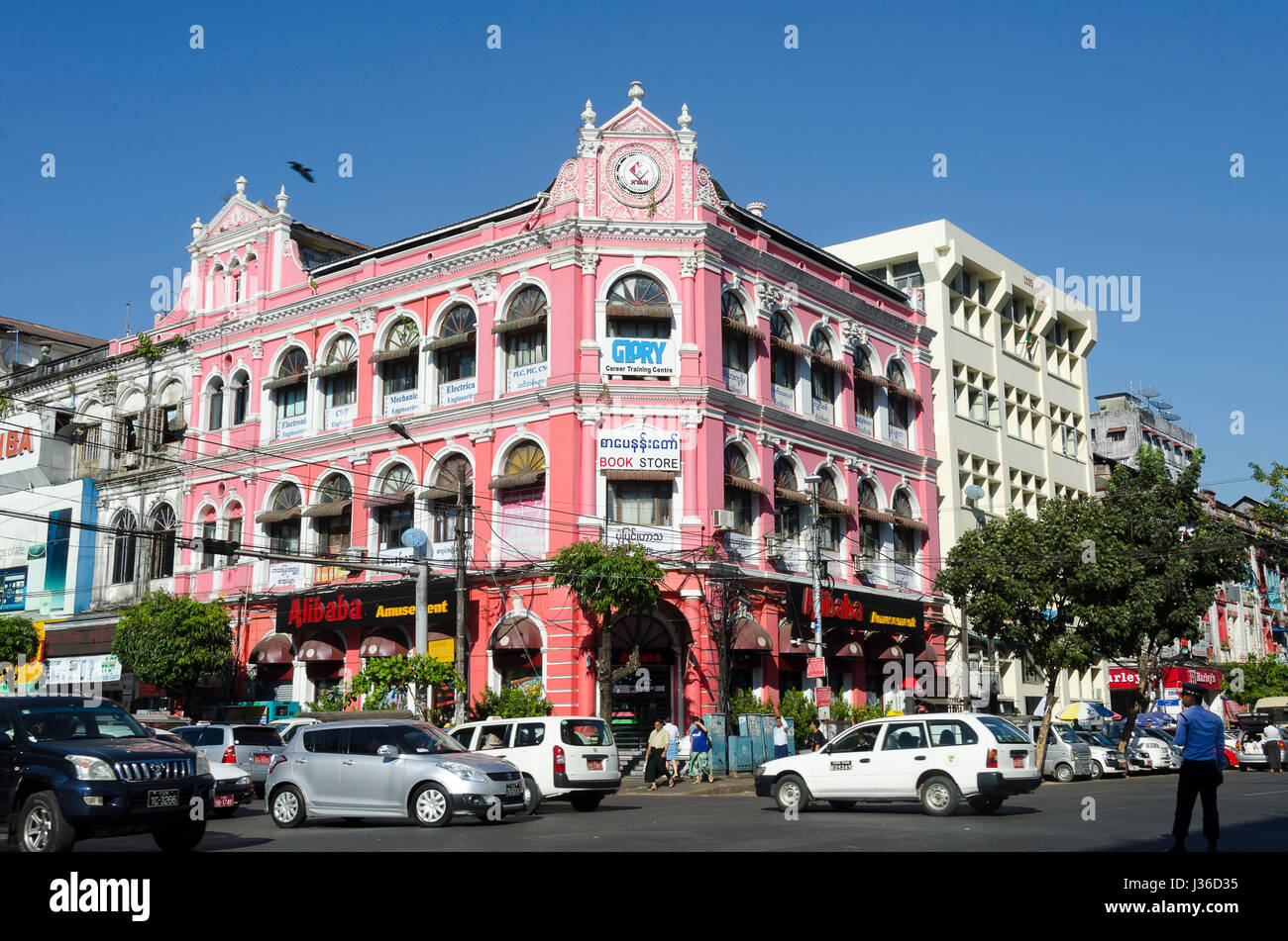 Colonial Buildings, Yangon, Myanmar Stock Photo - Alamy