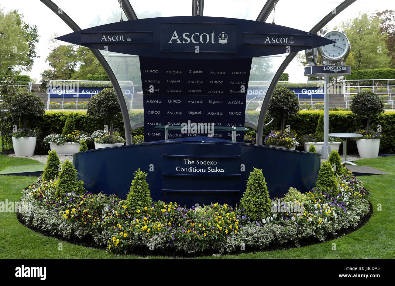 A general view of Ascot signage and branding before the Discover Ascot ...