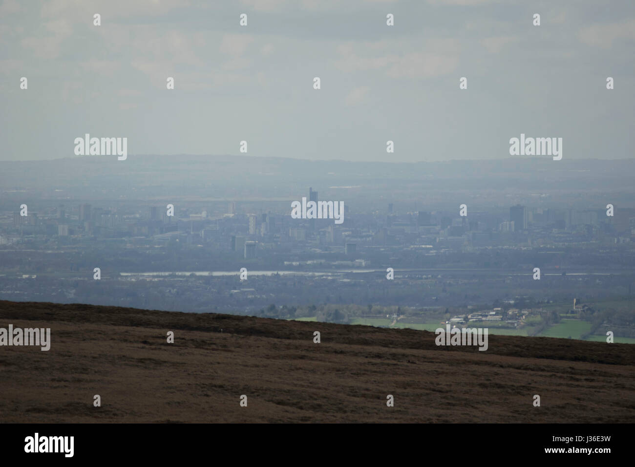 Overlooking Manchester from Snake Pass Stock Photo - Alamy