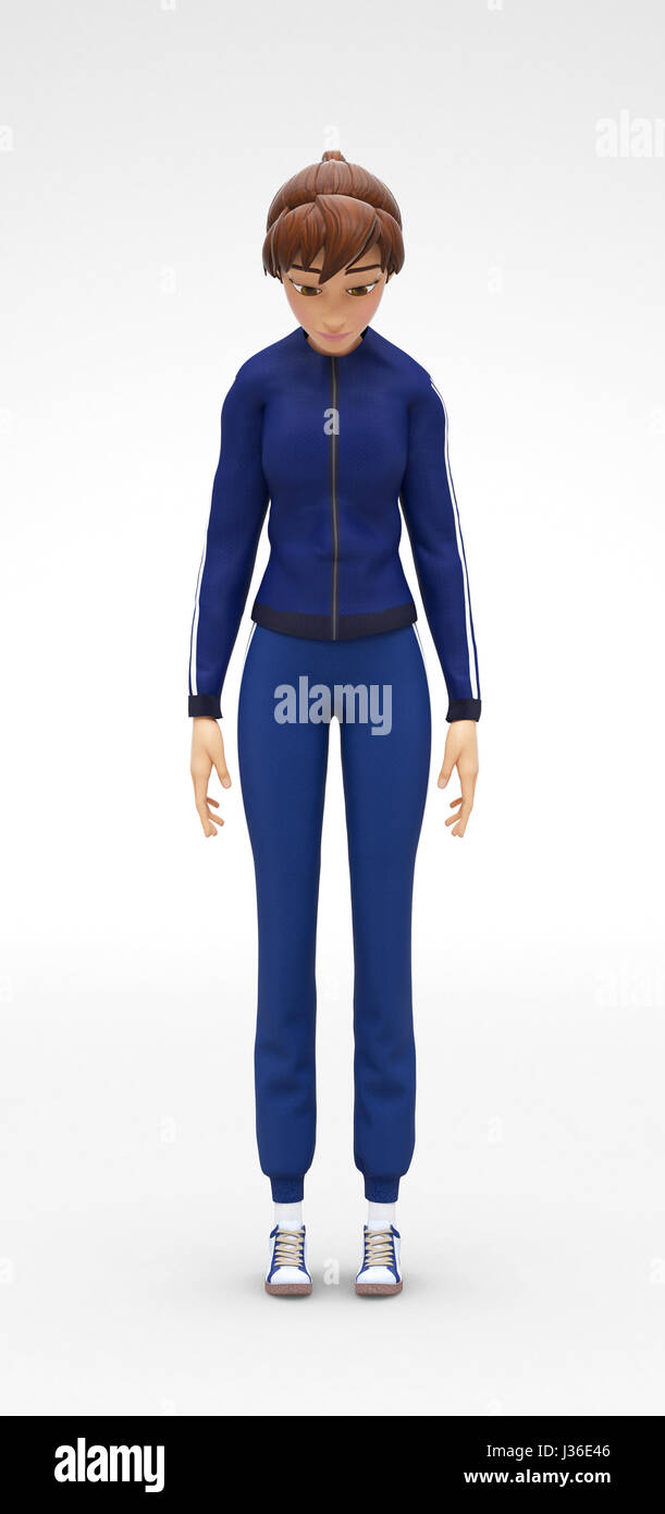 Sad, Depressed and Frustrated, Jenny - 3D Cartoon Female Character ...