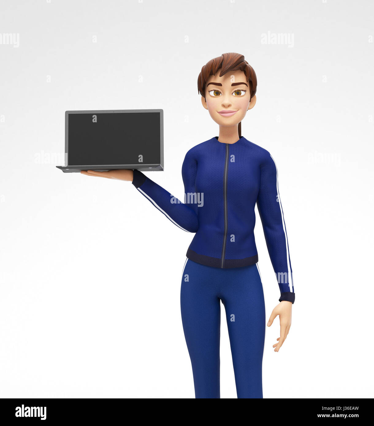 Running computer cartoon character hi-res stock photography and images ...