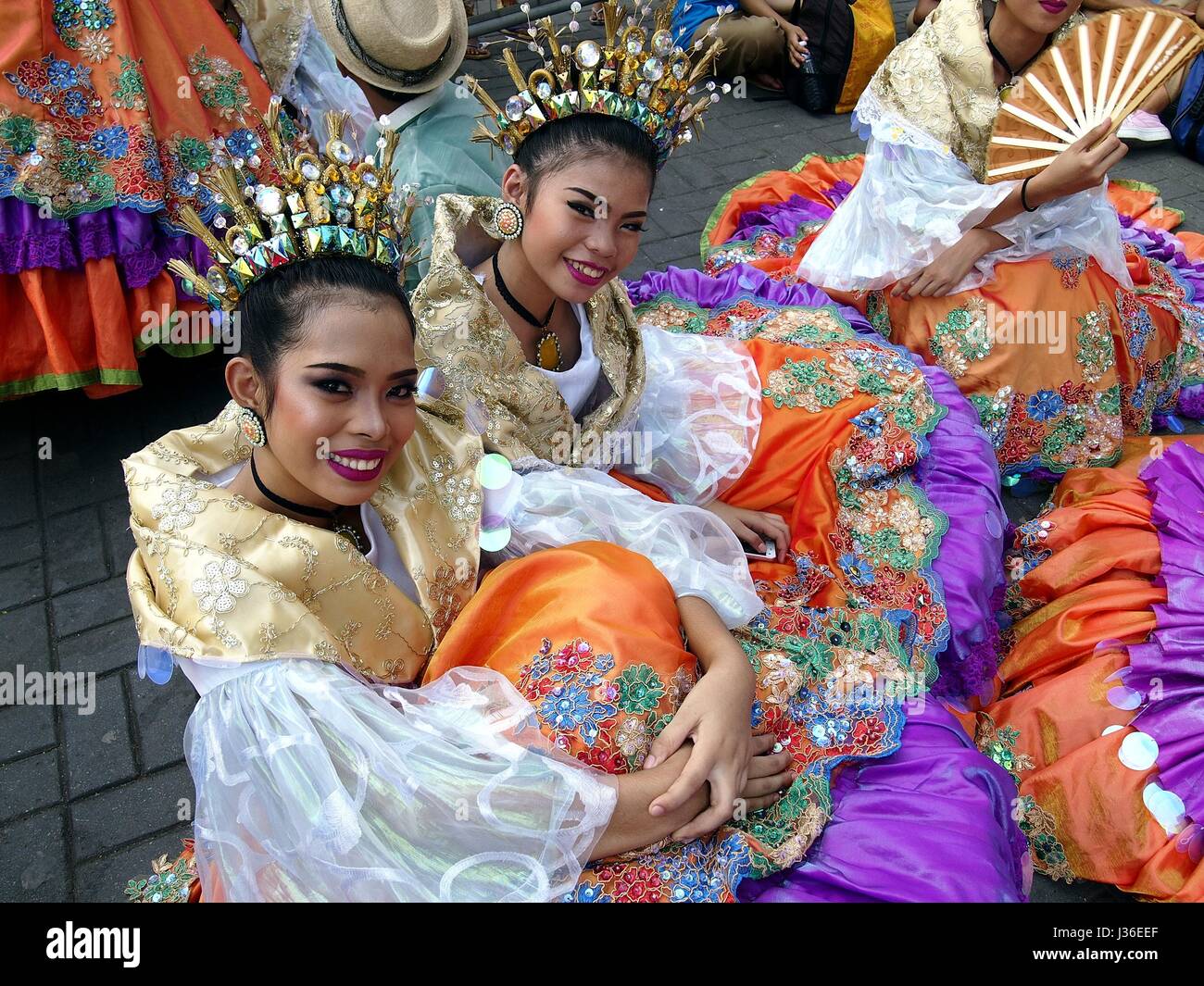 ANTIPOLO CITY, PHILIPPINES - MAY 1, 2017: Parade participants in their ...
