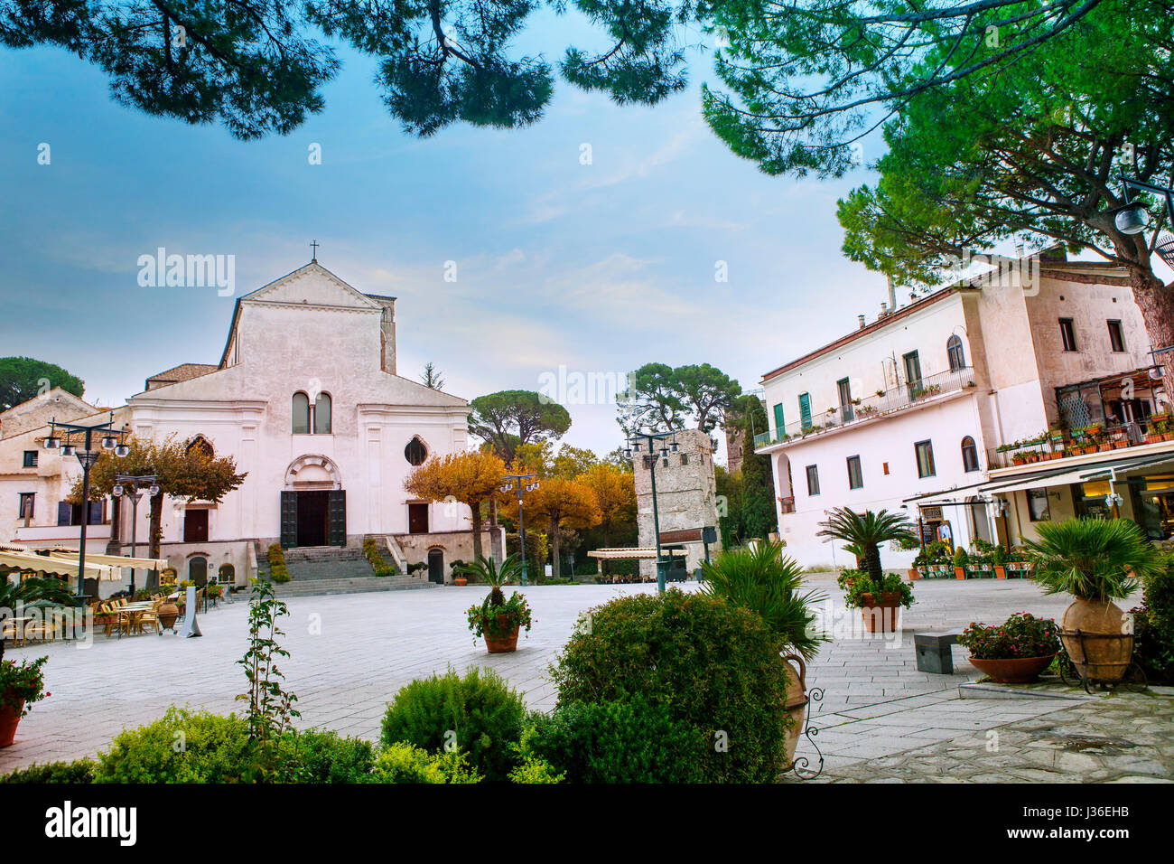 Cathedral Duomo church of Ravello ,Amalfi coast mediterranean sea south ...