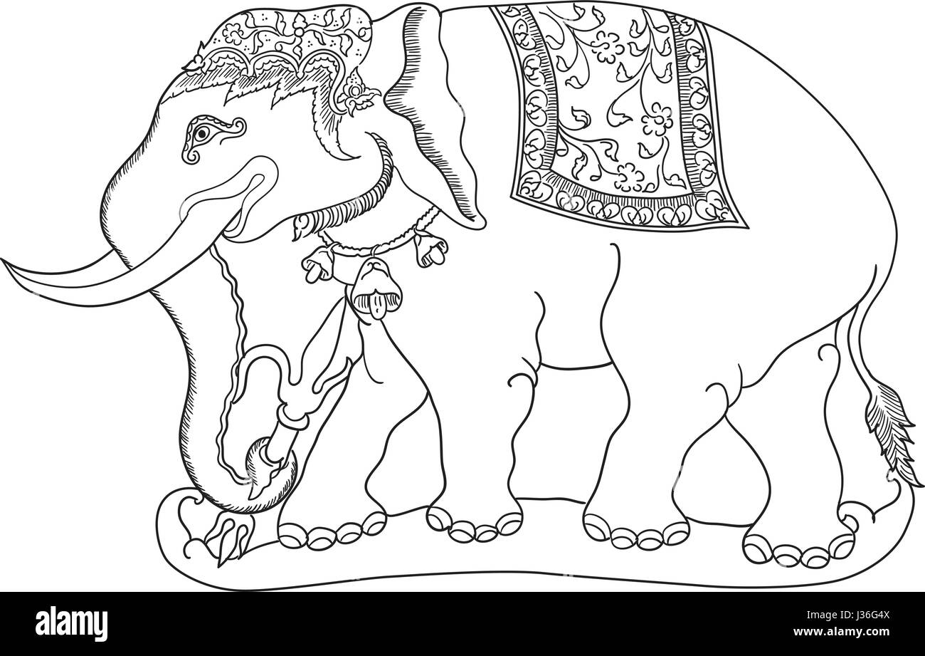 Gajasena a character of traditional puppet show, wayang kulit from java ...