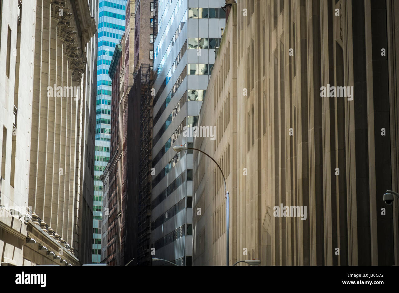 Modern office buildings in the financial district of New York City ...