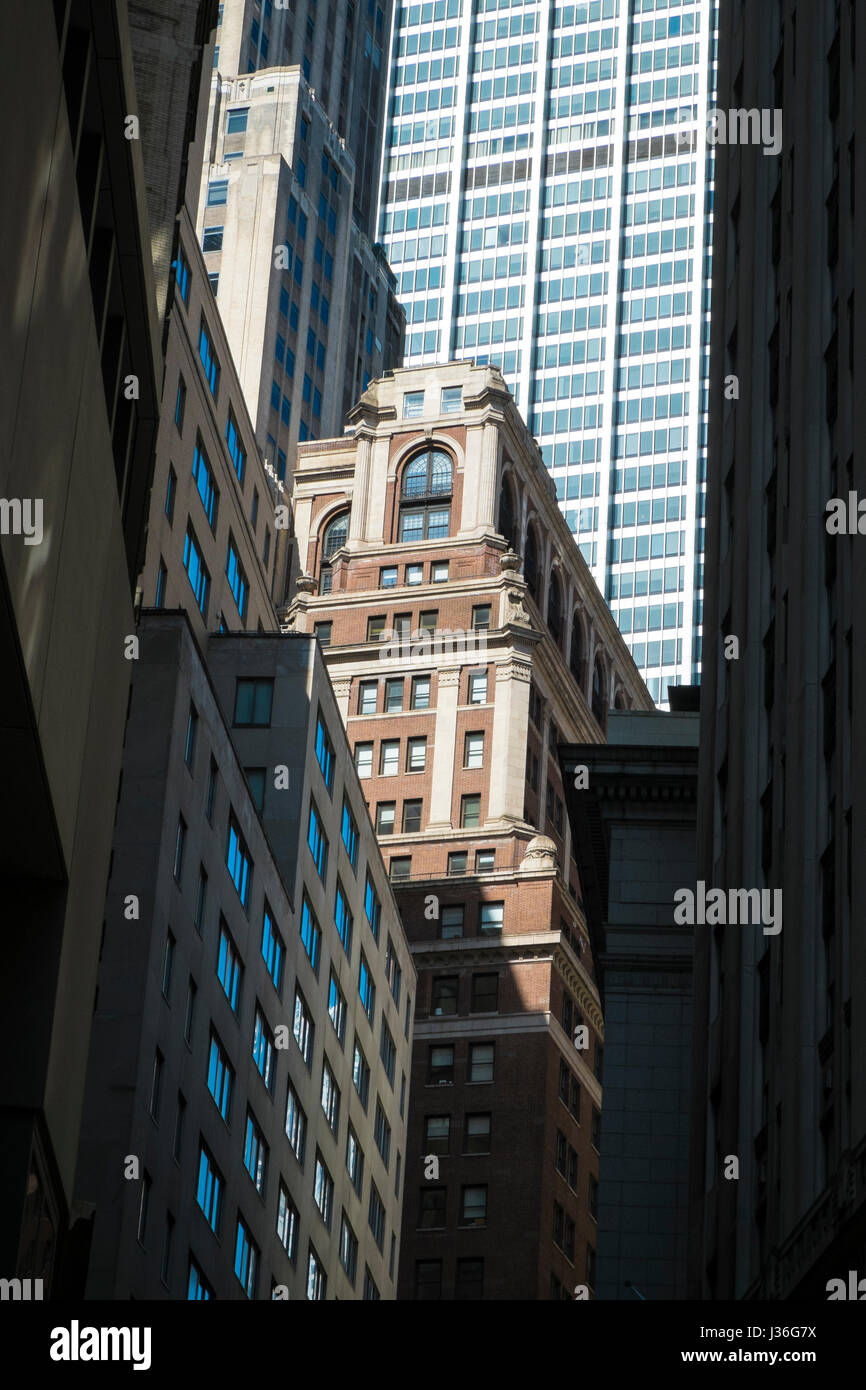 Modern office buildings in the financial district of New York City ...