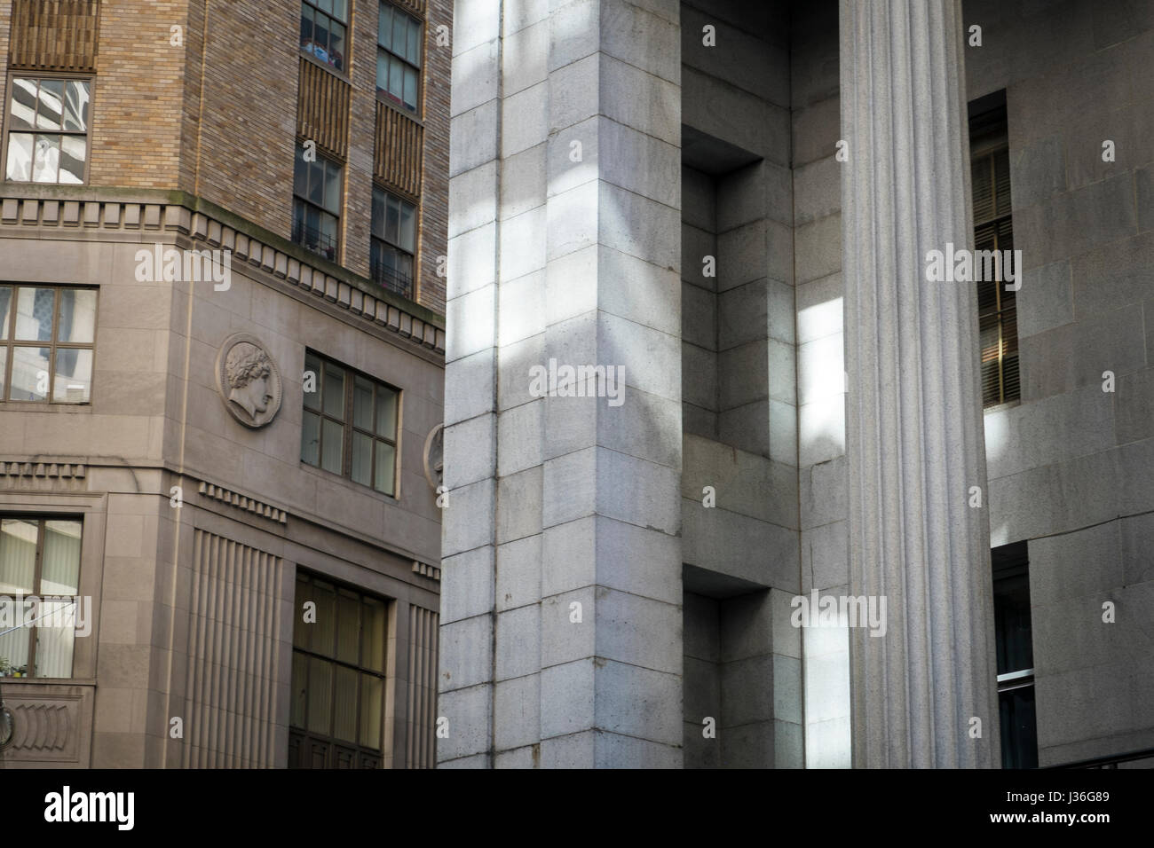 Modern office buildings in the financial district of New York City ...