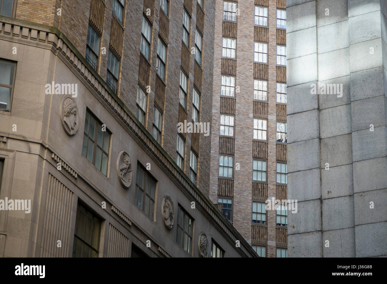 Modern office buildings in the financial district of New York City ...