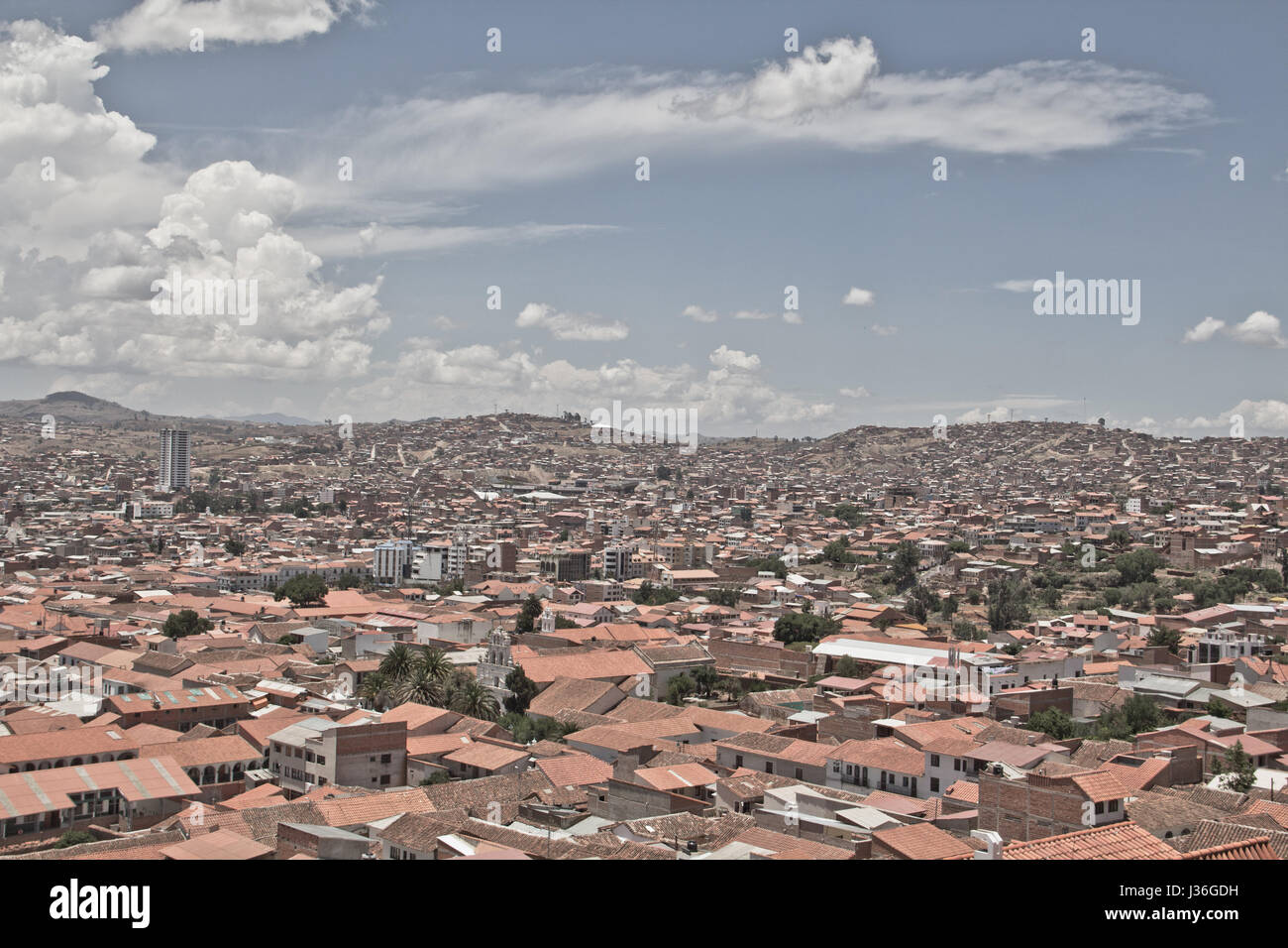 Cityscape in Sucre is the constitutional capital of Bolivia with high ...