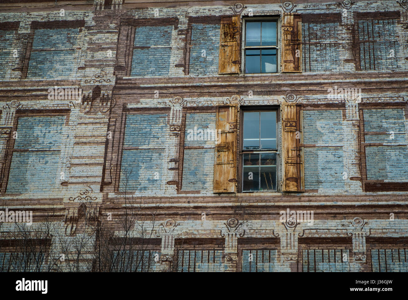 Old building with Windows painted over, SoHo district, New York City ...