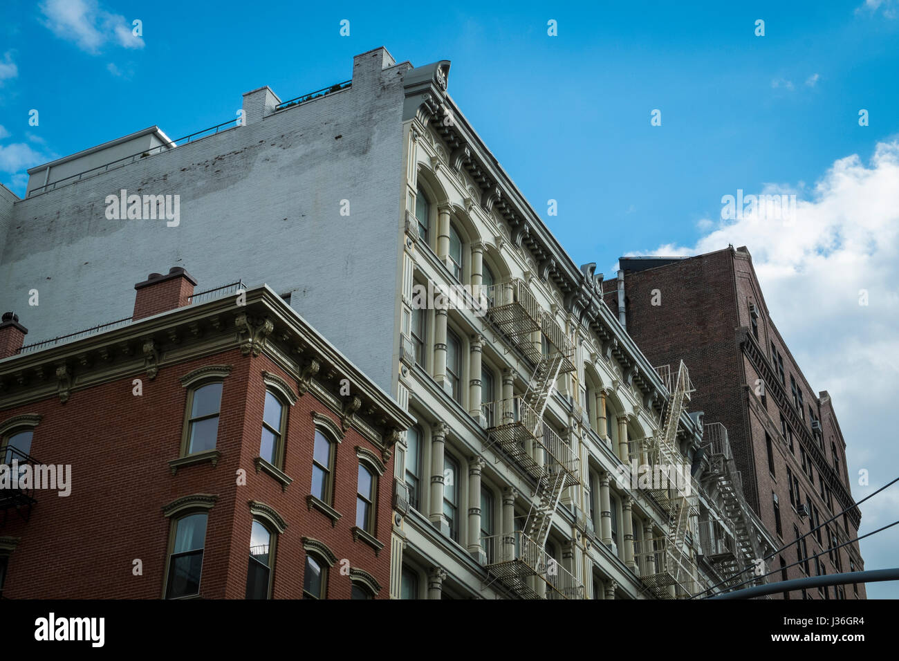 Historic cast iron buildings in New York City's Soho District Stock ...