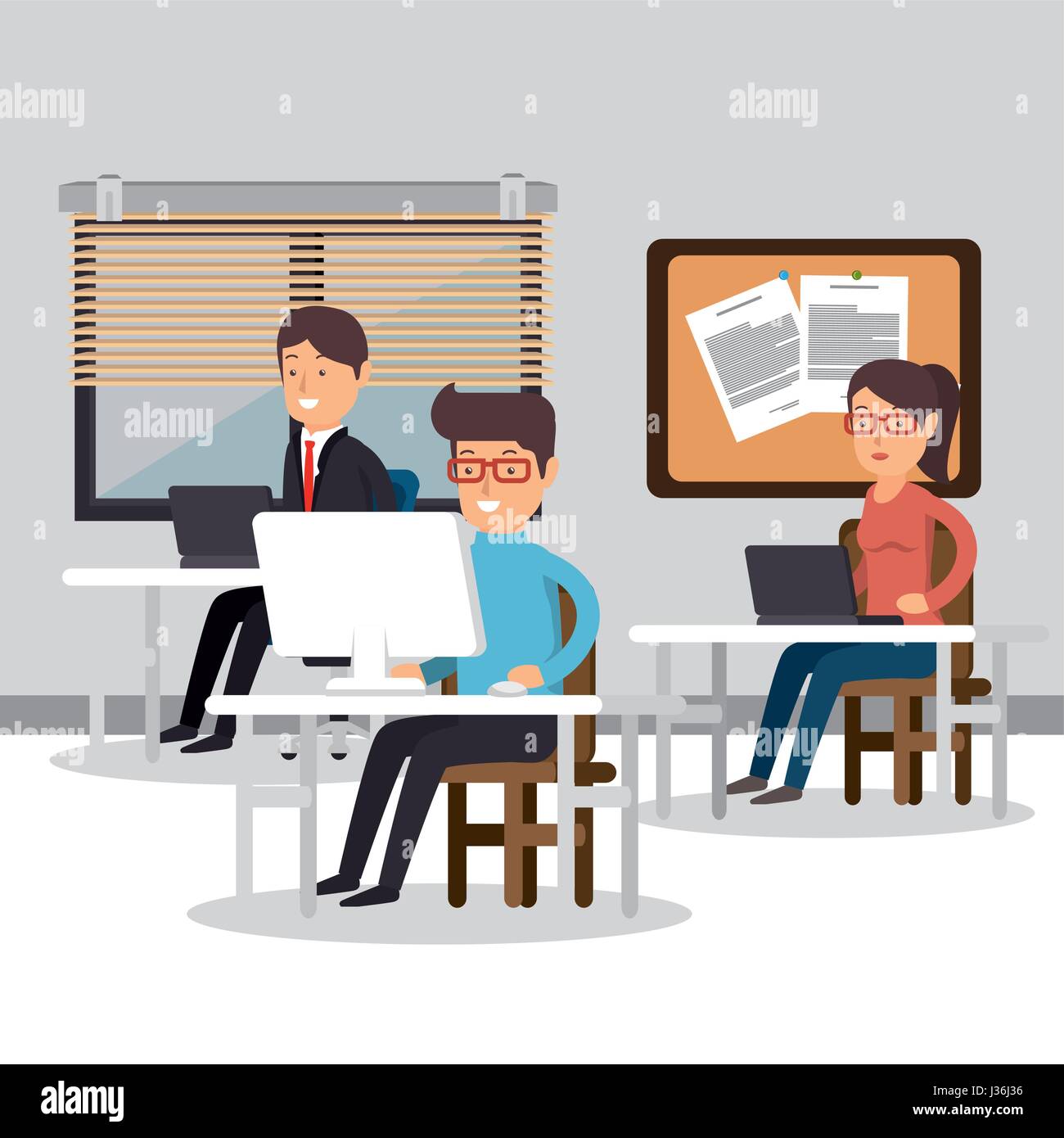 Workplace scenario Stock Vector Images - Alamy