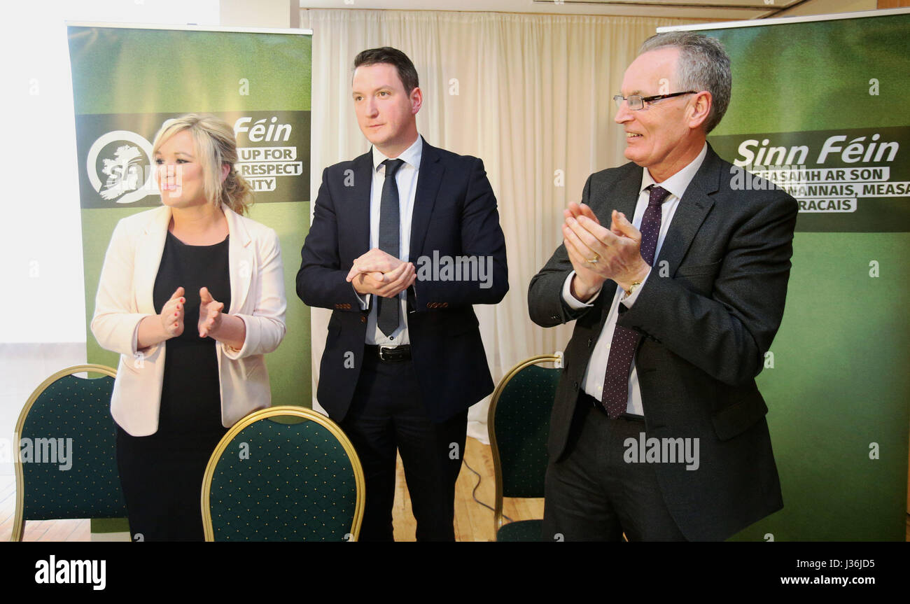 Sinn Fein leader for Northern Ireland Michelle O'Neill and MLA Gerry ...