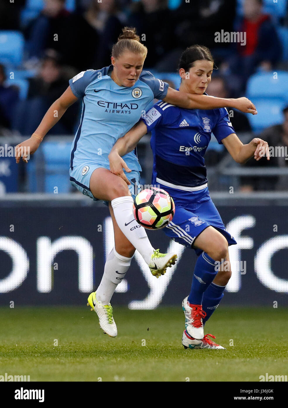 Birmingham City's Abbey-Leigh Stringer (right) and Manchester City's ...
