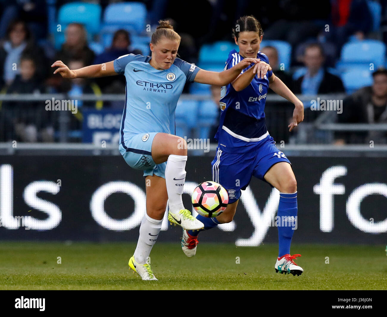 Birmingham City's Abbey-Leigh Stringer (right) and Manchester City's ...