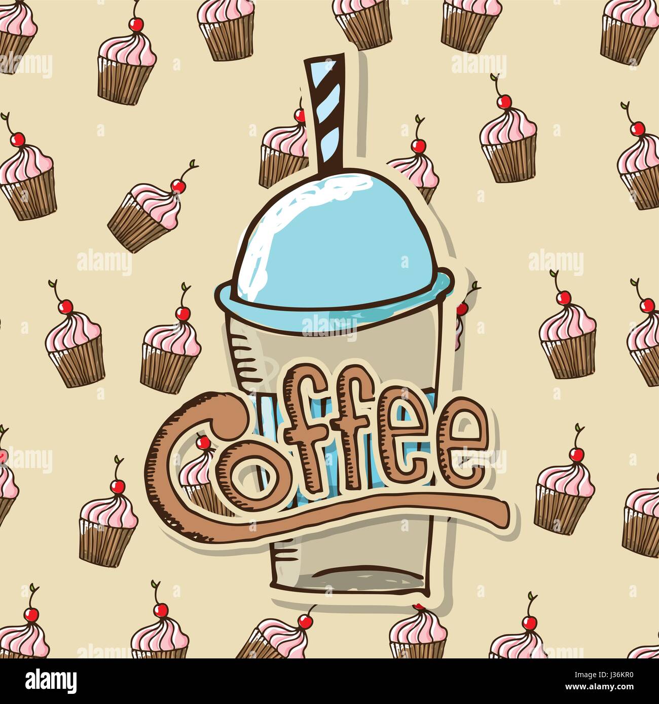 delicious coffee drink fresh icon Stock Vector Image & Art - Alamy