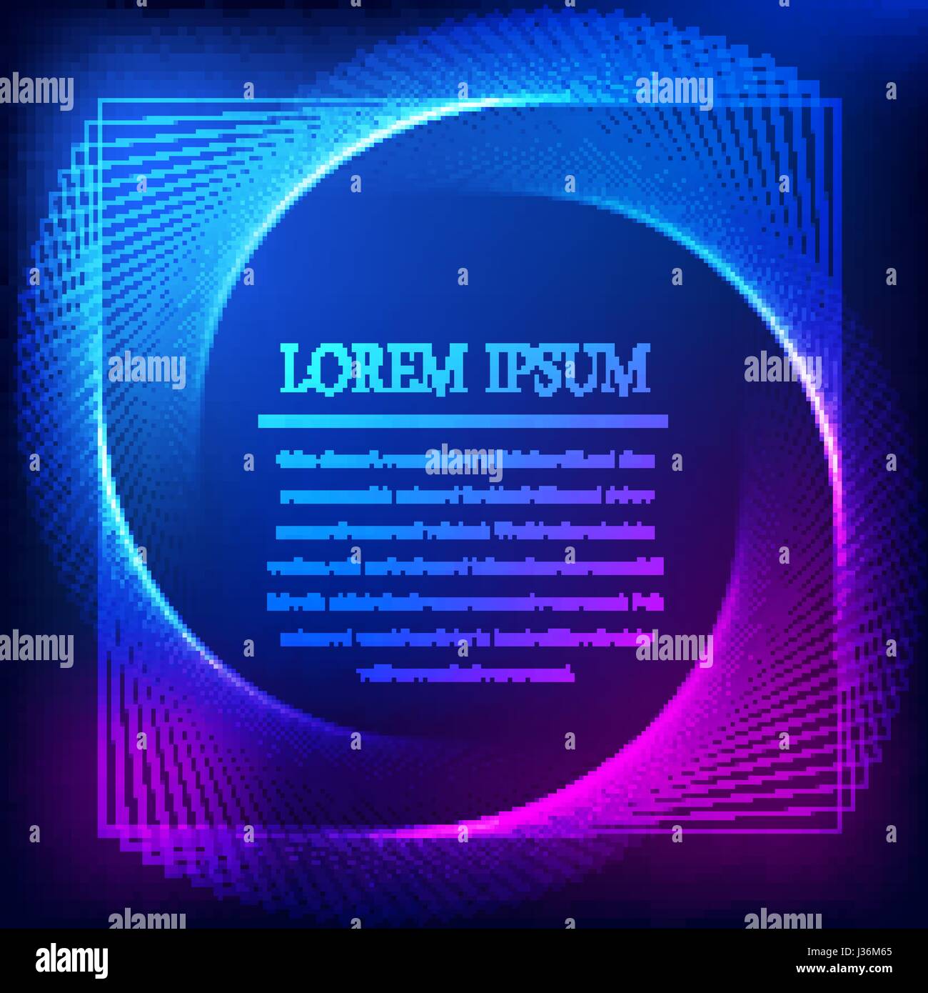 Circle space in square border with light effects Stock Vector Image ...