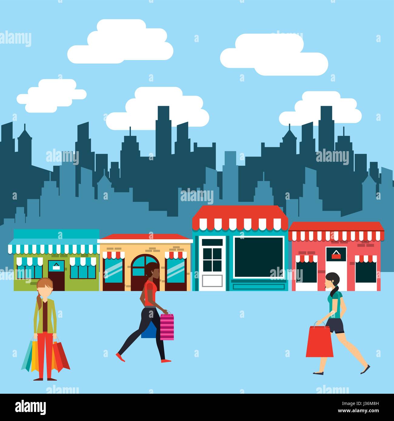 Lifestyle shopping center Stock Vector Images - Alamy