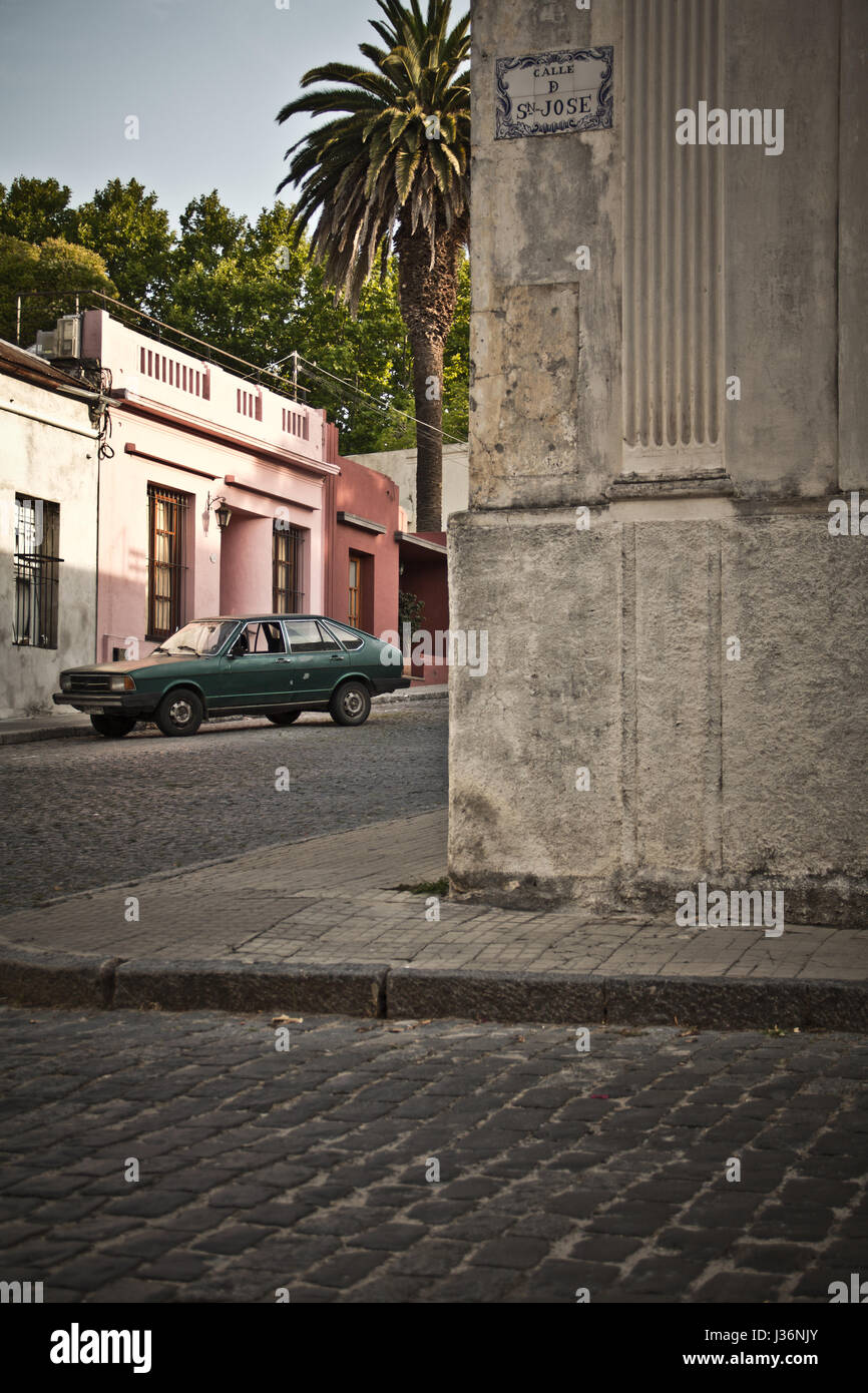 Corner with car in background Stock Photo - Alamy