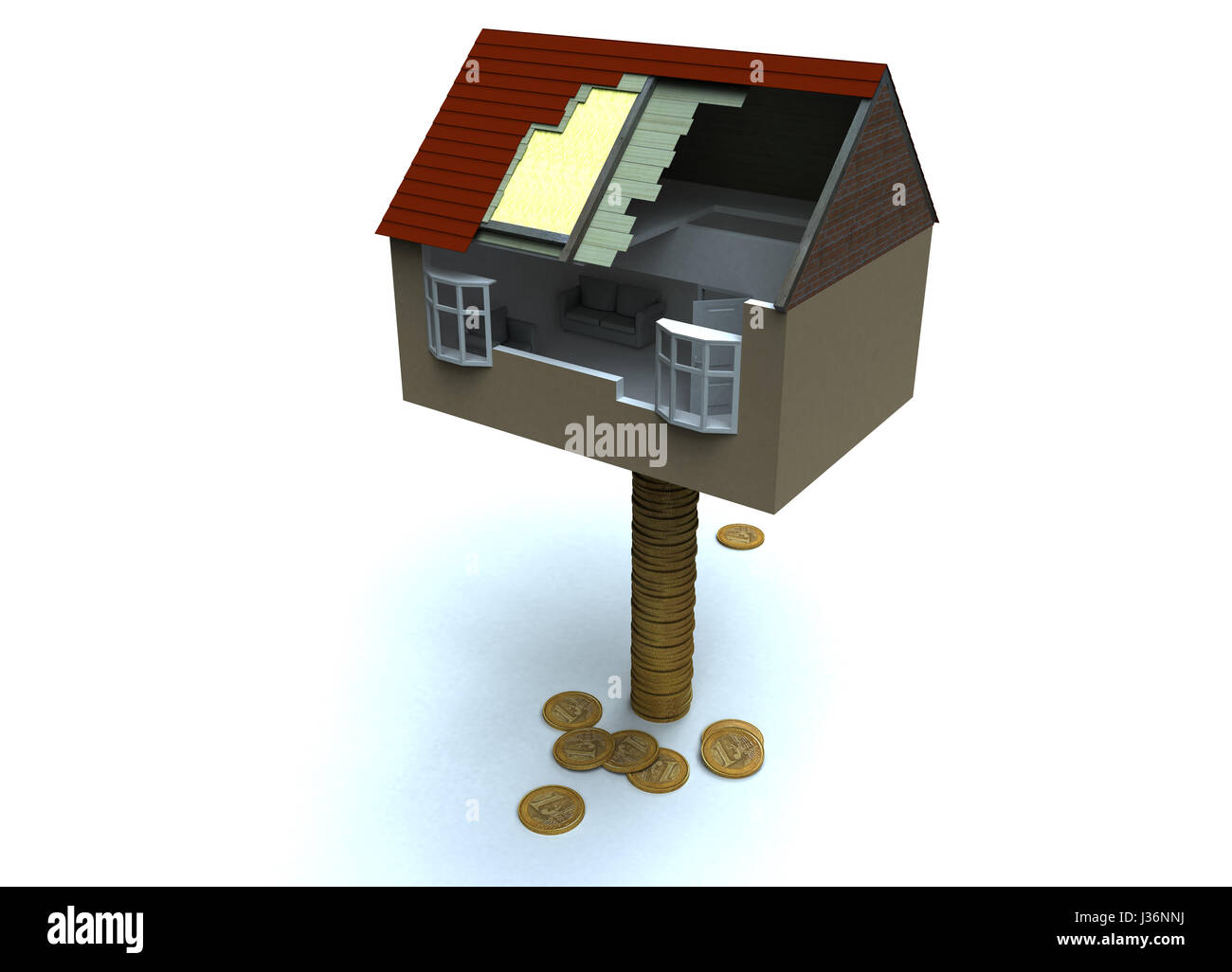 Cross section brick house hi-res stock photography and images - Alamy