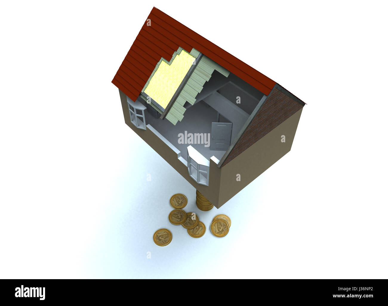 Cross section brick house hi-res stock photography and images - Alamy