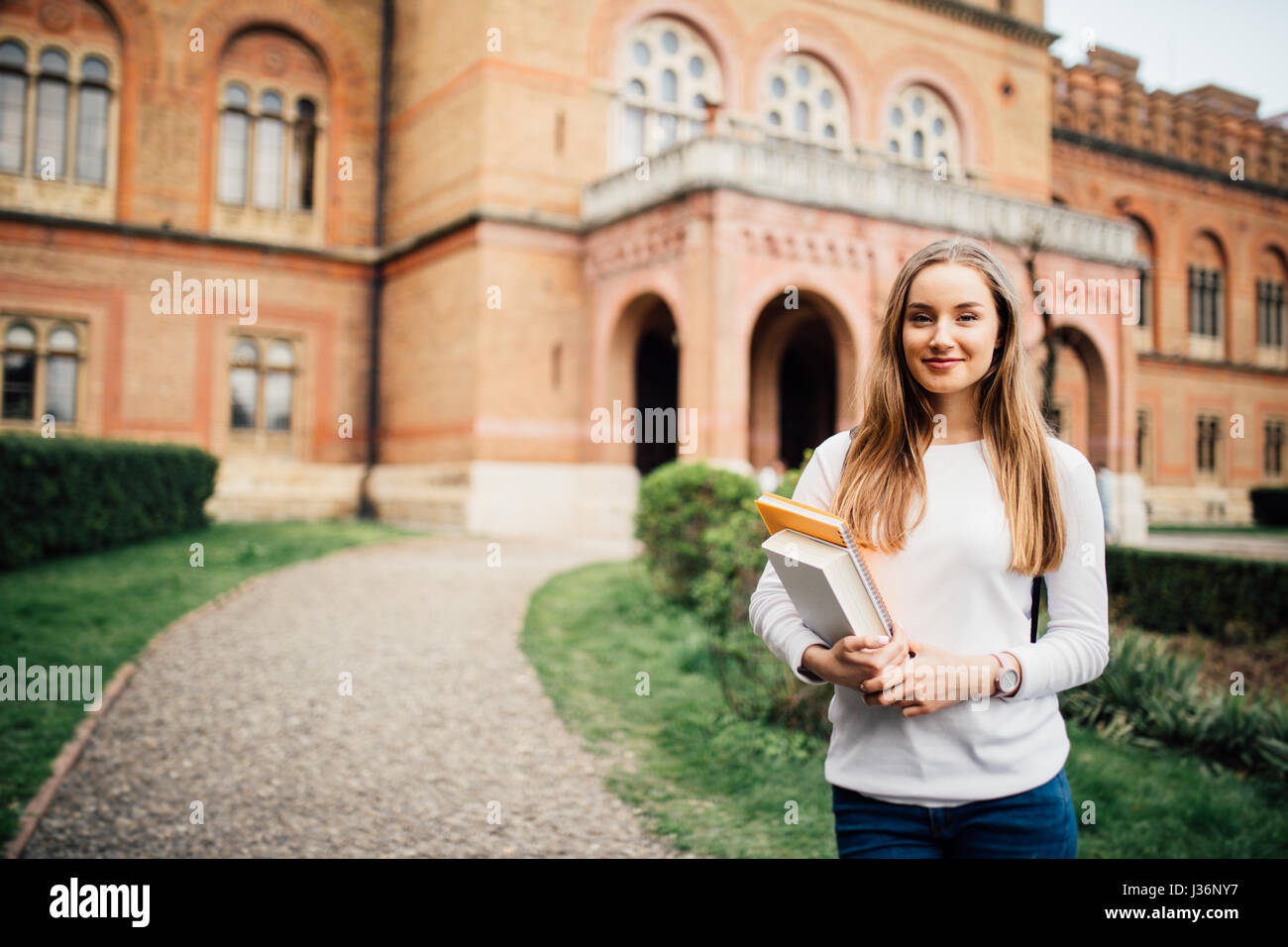 Portrait Of Female University Student On Campus Stock Photo - Alamy