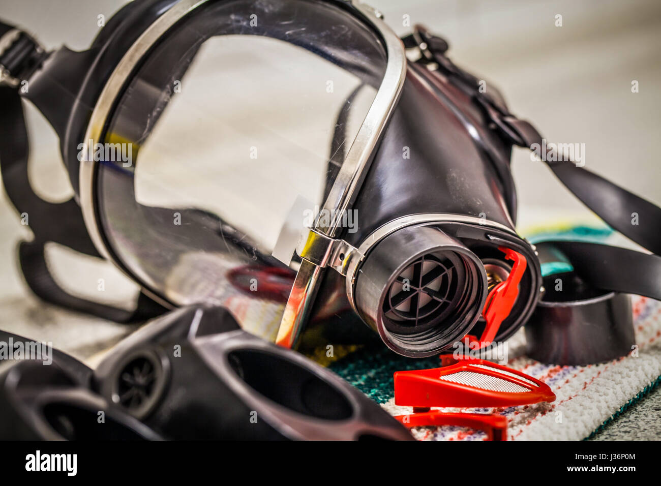 Professional breathing mask from the fire brigade - HDR Stock Photo - Alamy