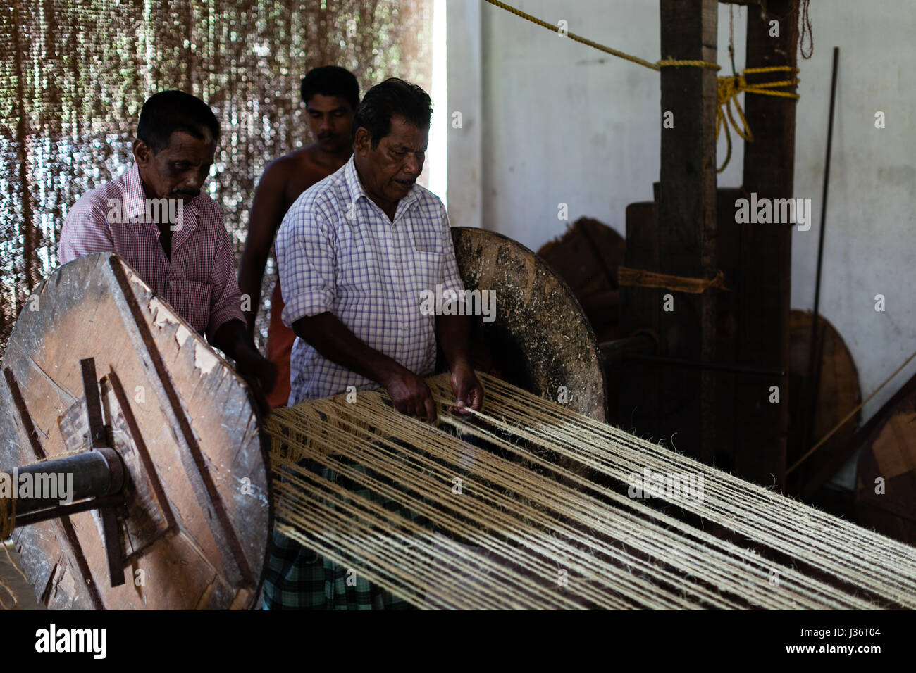 Coir Factory workers near Alleppey, Kerala Stock Photo - Alamy