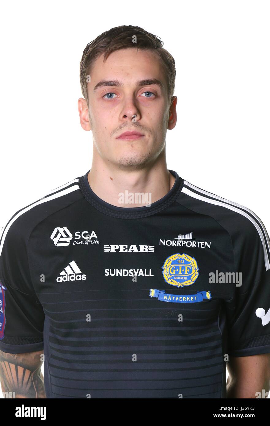 Jonathan Malmberg Halvfigur @leverans Allsvenskan 2016 Fotboll Stock ...